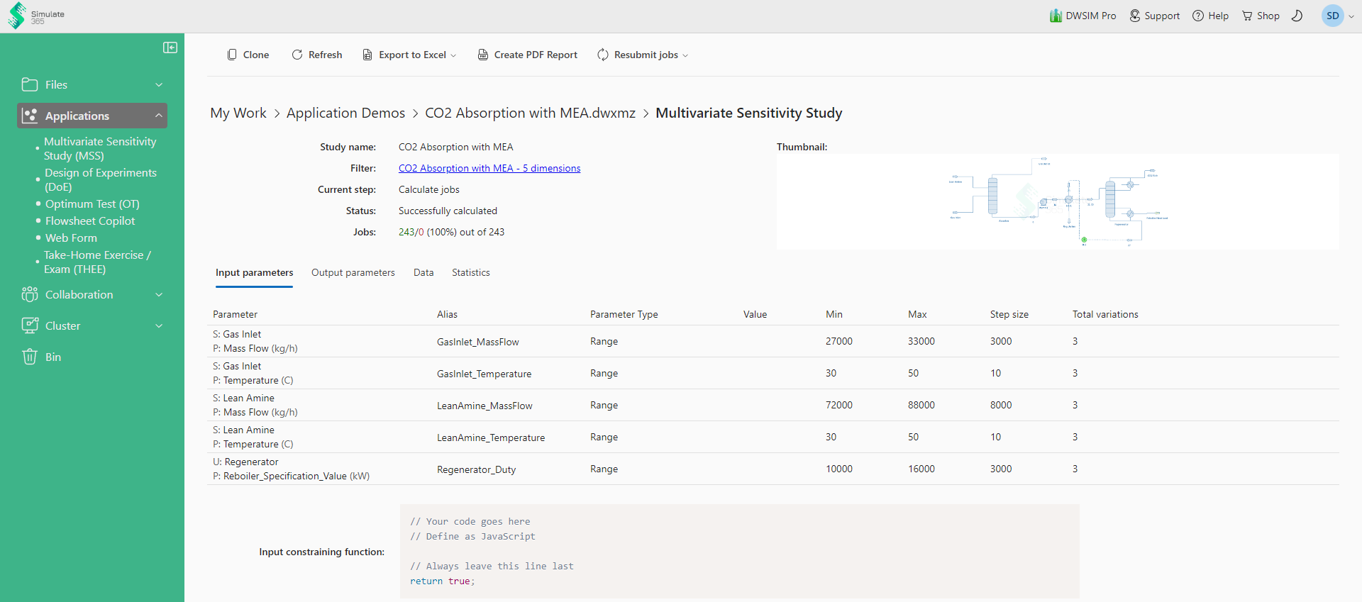 Carbon Capture with Amines - Simulate 365